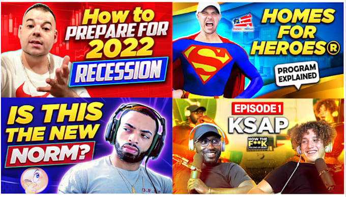 Do very first youtube thumbnails design and canva pro thumbnails ...