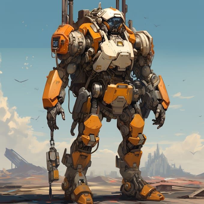 Draw mecha character design by Qomeazelle | Fiverr