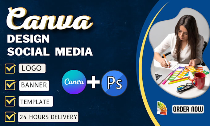 Design a professional logo and social media post using canva by ...