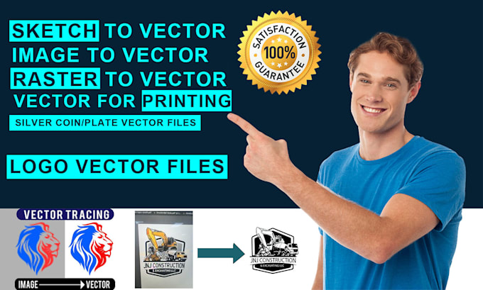Trace raster image, convert sketch to vector, logo to vector by Ahmedhussain537 | Fiverr