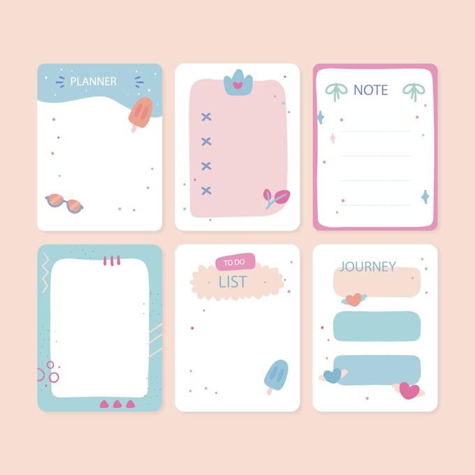 Design aesthetic notebook, cover, journal, pages by Mgitn_juniar | Fiverr