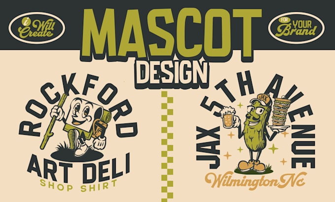Create a vintage mascot cartoon design for your logo and tshirt by ...