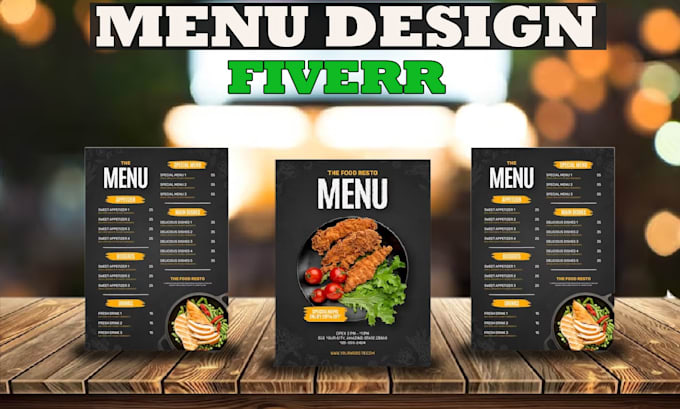 Do modern restaurant menu design by Usaidsaeed4 | Fiverr