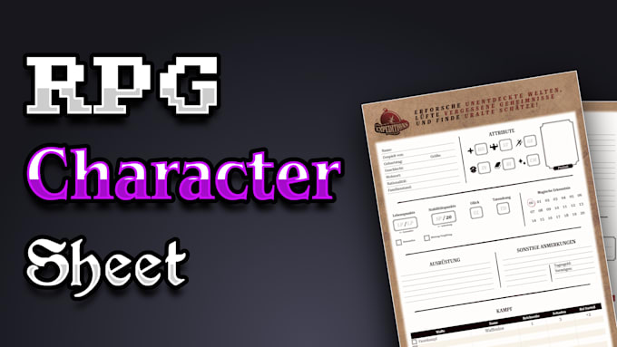 Design a character sheet for your tabletop rpg by Nickraneis | Fiverr