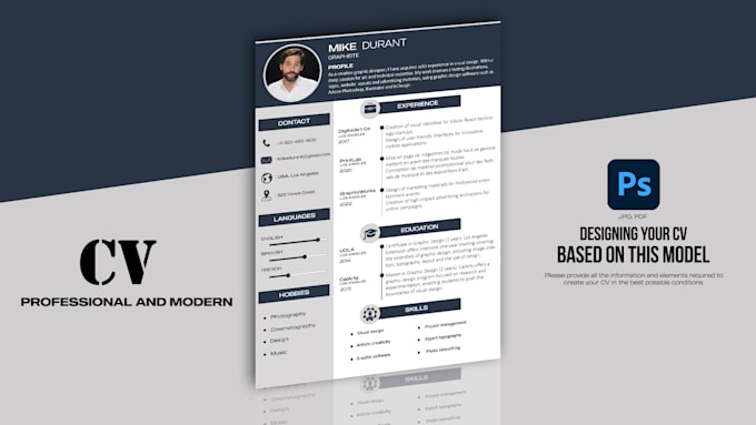 Designing your cv using this model by G_van_officiel | Fiverr