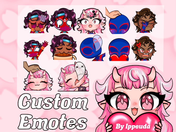 Make a cute custom emote for twitch, youtube, and discord by Mariaria12 | Fiverr