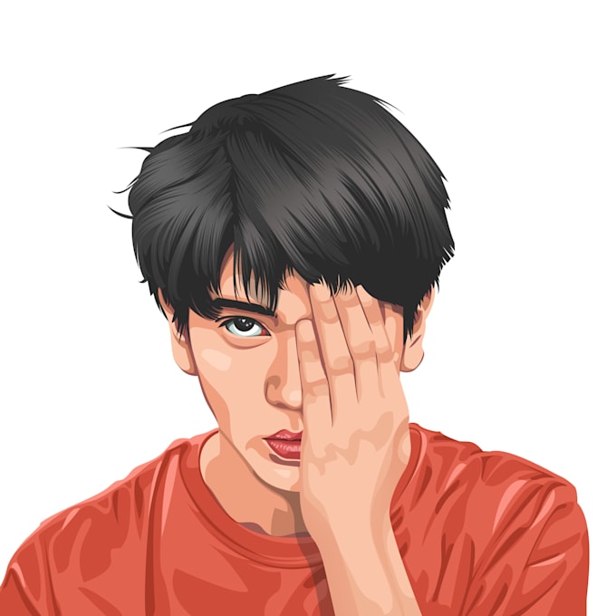 Draw awesome close up vector portrait from your photo by Thesign_art ...
