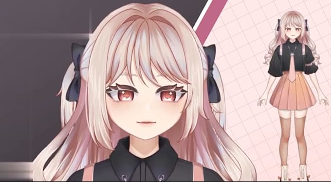 Draw 2d vtuber model, vtuber rig, vtuber design, vtuber facerig by ...
