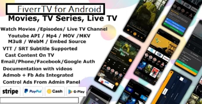 Develop live streaming app, video streaming website, streaming app by Amescable | Fiverr