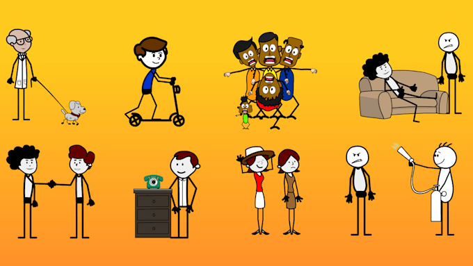 Create stick figure animation or stickman animation for you by ...