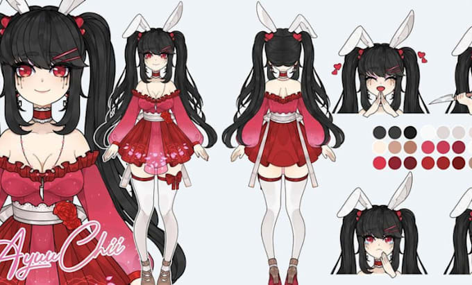 Draw a reference sheet for your character design by Rinal_mando | Fiverr