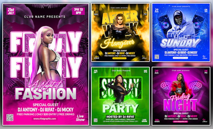 Design club flyers, event, church, party or concert flyers posters by ...