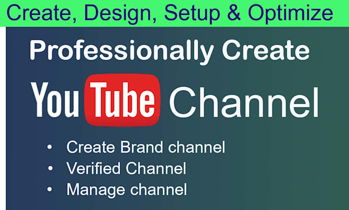Do create youtube channel, setup and manage by Mdfirozkobir | Fiverr