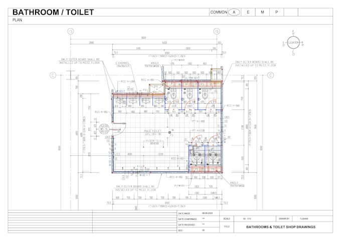 Prepare toilet and bathroom shop drawings in the autocad by Tushar6003 ...