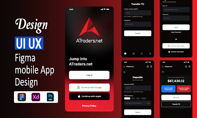 Do creative mobile app ui design app ui ux design in figma with a ...