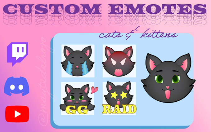 Create kitty twitch emotes and badges for your channel by Mayterojo ...