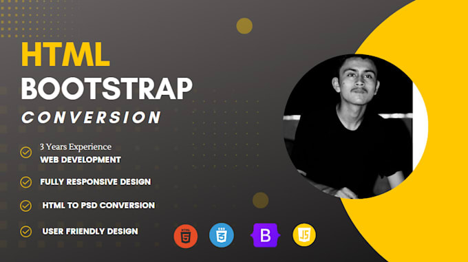 Create psd to html conversion bootstrap responsive design by Anasarain8181 | Fiverr