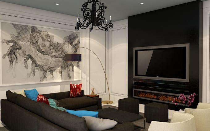 Detailed design your family lounge with 2d and 3d renders by Jahanzaib ...