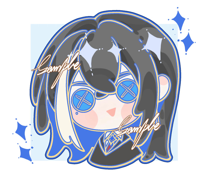 Draw a chibi button eyed character for you by Annie__l | Fiverr