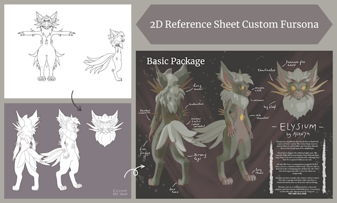 Create a custom fursona species ref sheet by Avanyuart | Fiverr