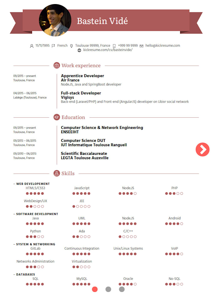 Create your cv professional profile the best way possible by Redaassalah | Fiverr