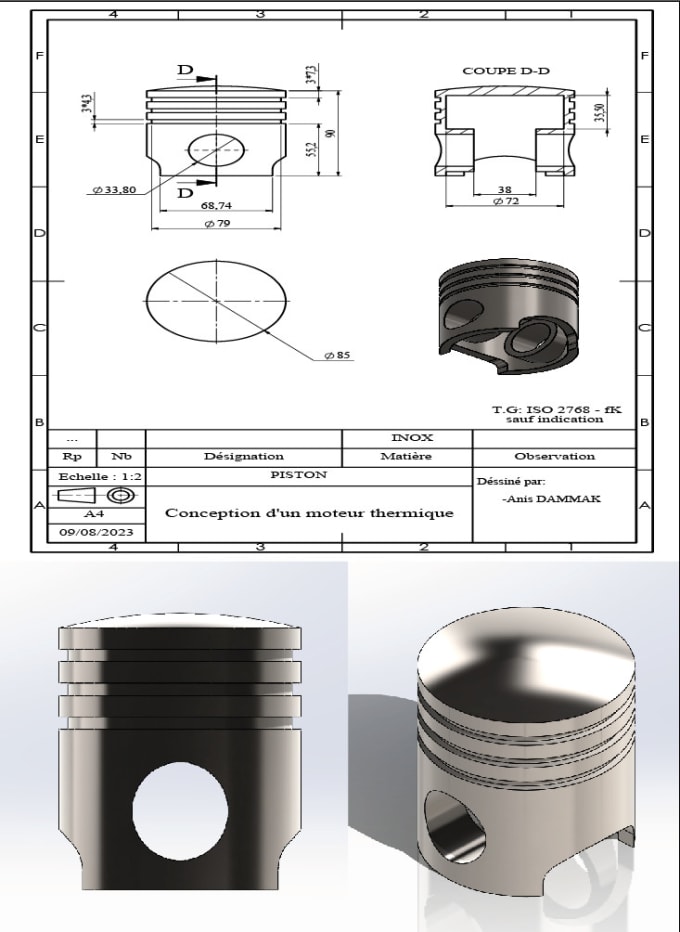 Convert your 2d model into 3d model using solidworks by Anis12dk | Fiverr