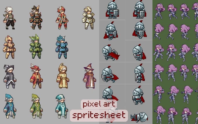 Create 2d sprite sheet, rpg maker, fnf sprite, rpg sprite 2d pixel art ...