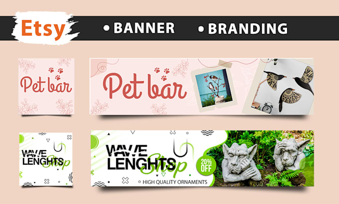 Design an amazing etsy shop banner i logo kit or cover photo by Shadoq ...