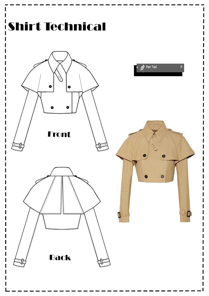 Create technical flat drawings and professional fashion tech packs by ...