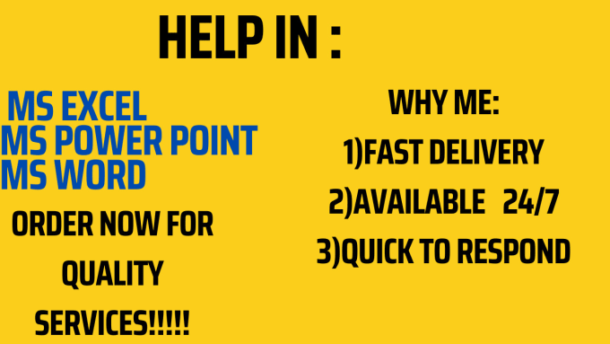 Do urgent ms excel, ms word and ms powerpoint presentation projects by ... Do urgent ms excel, ms word and ms powerpoint presentation projects by ...