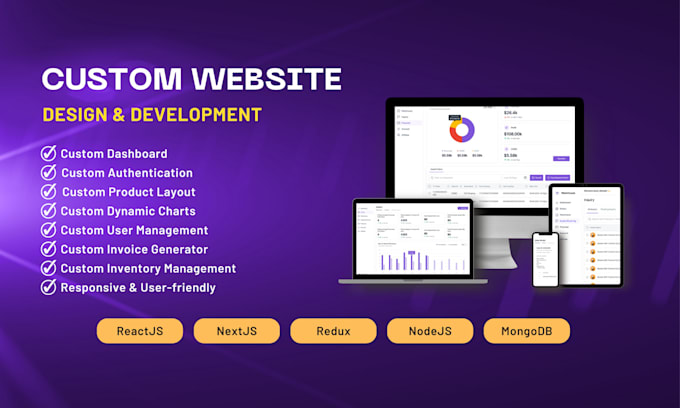 Build A Custom Website And Dashboard Using React Or Next Js By