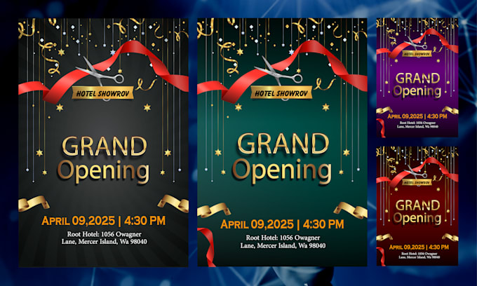 Do creative grand opening flayer, shop opening etc flayer and roll up ...