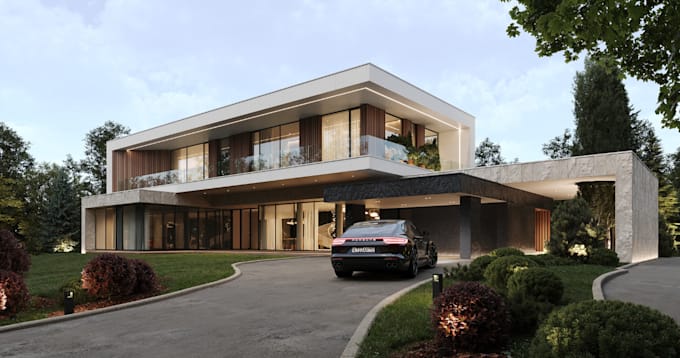 Do 3d house exterior design, commercial buildings rendering and walkthrough by Renderpro_arch ...