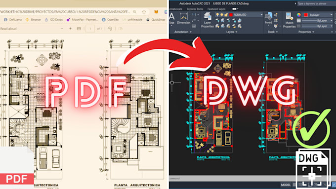 Redraw pdf or image floor plans to 2d autocad editable file by Jujozame ...