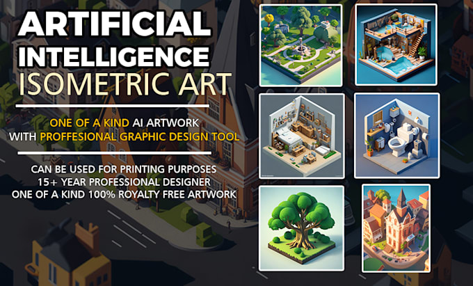 Create a beautiful isometric art with ai artwork by Vestinelstudio | Fiverr