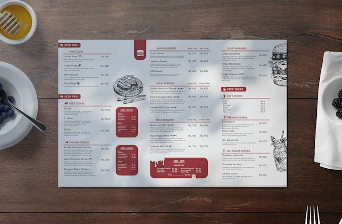 Design modern restaurant menu by Rubinabaig | Fiverr