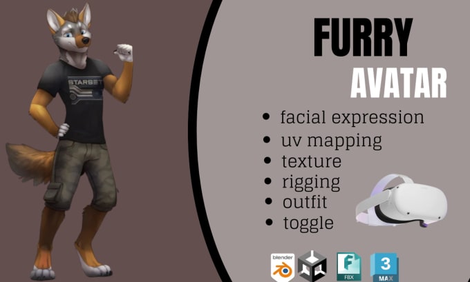 Create Vrc Avatar Furry Avatar Vrchat 3d Anime Model Vtuber For