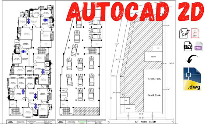 Expert 2d architectural floor plan conversion in autocad dwg by ...