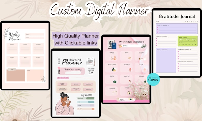 Design a custom digital planner, journal template, or calendar by ...