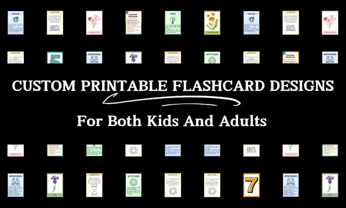 Create custom printable flashcard designs by Jigi_creative | Fiverr
