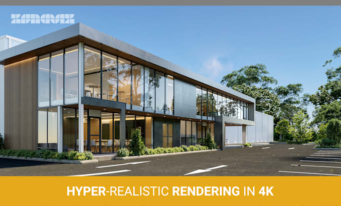 Create hyper realistic 3d exterior rendering visualization by ...