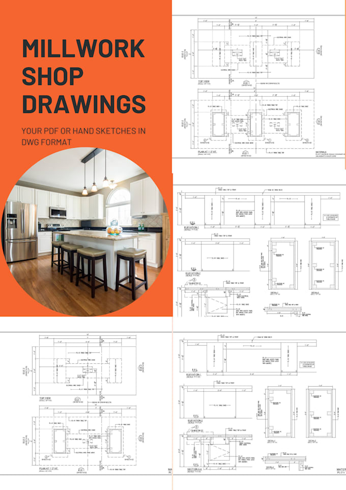 Do millwork shop drawings by Rsdraw | Fiverr