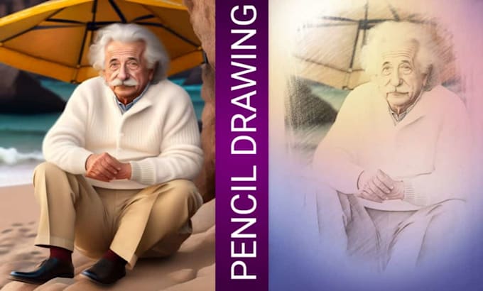 Draw realistic watercolor pencil color sketch drawing line art portrait ...