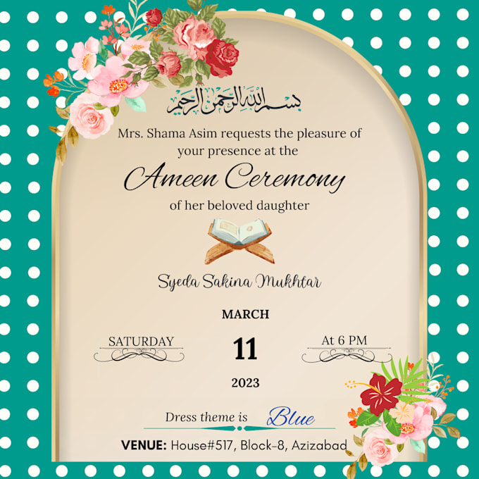 Design a stunning invitation for any occasion by Mukhtaar_ | Fiverr