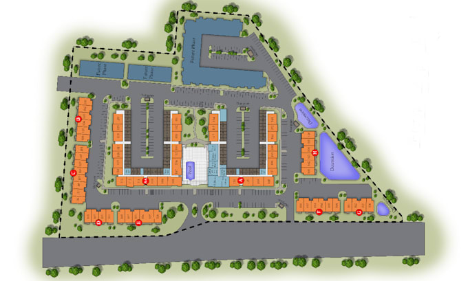 Draw and render 2d site plan, plat map, masterplan, property map by ...