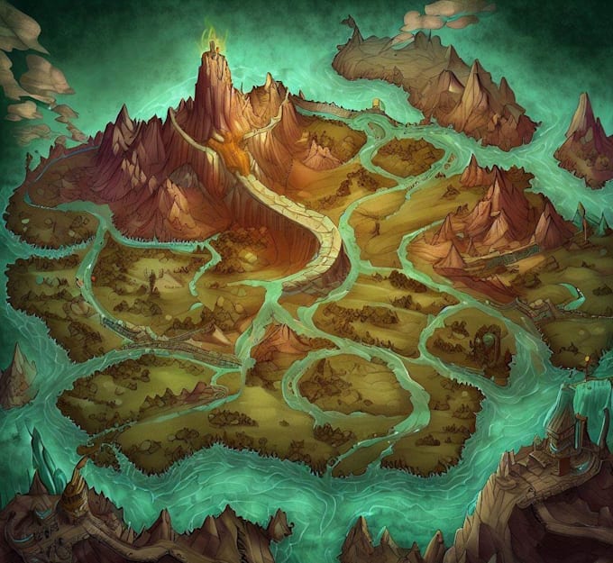 Draw custom map illustration for your rpg game or novel by Princemahm ...