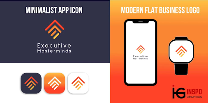 Create minimalist or modern flat business app logo design with branding ...