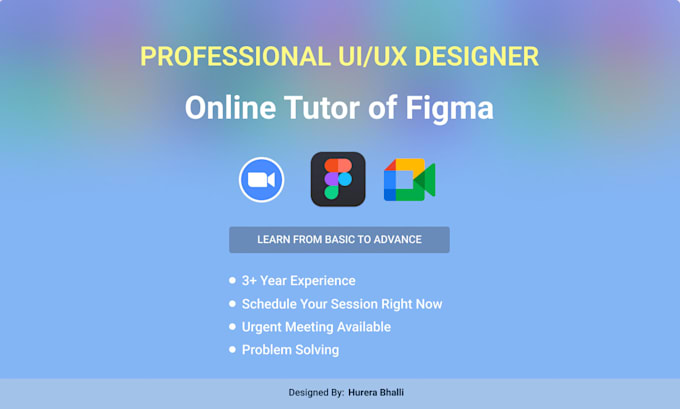 Professional and creative online tutor of ui ux with figma by Hurerabhalli614 | Fiverr