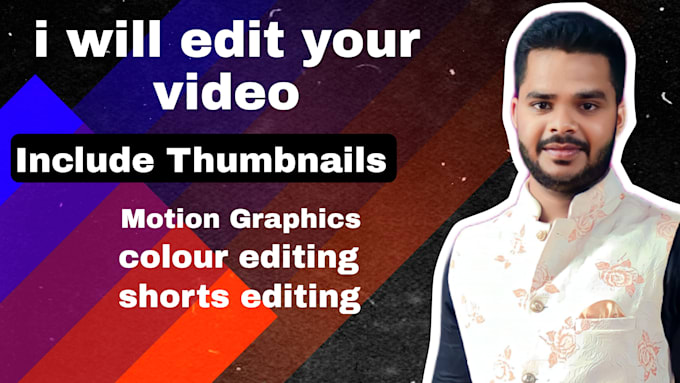 Edit professional videos and creative thumbnails by Nitin_creative | Fiverr
