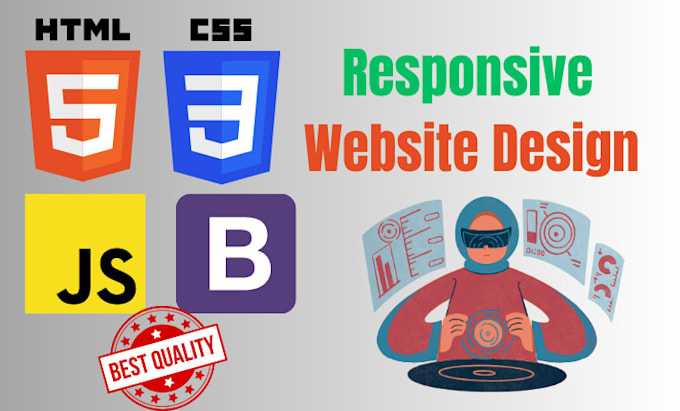 Design Responsive Website Using Html Css Bootstrap And Js By 4056